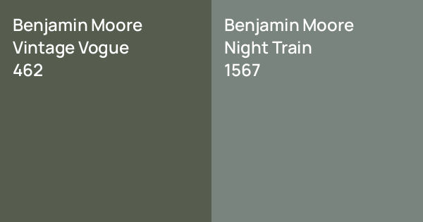Benjamin Moore Vintage Vogue vs. Benjamin Moore Night Train comparison