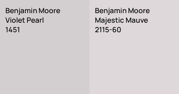 Benjamin Moore Violet Pearl vs. Benjamin Moore Majestic Mauve comparison