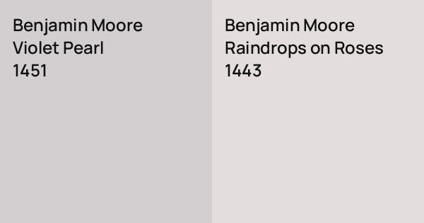 Benjamin Moore Violet Pearl vs. Benjamin Moore Raindrops on Roses ...