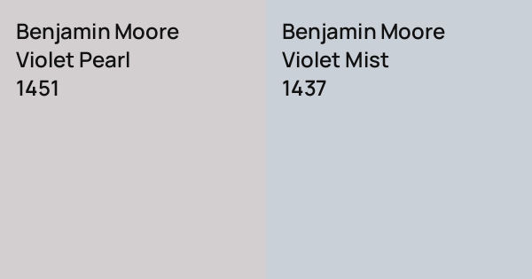 Benjamin Moore Violet Pearl vs. Benjamin Moore Violet Mist comparison