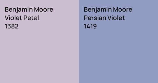 Benjamin Moore Violet Petal vs. Benjamin Moore Persian Violet comparison