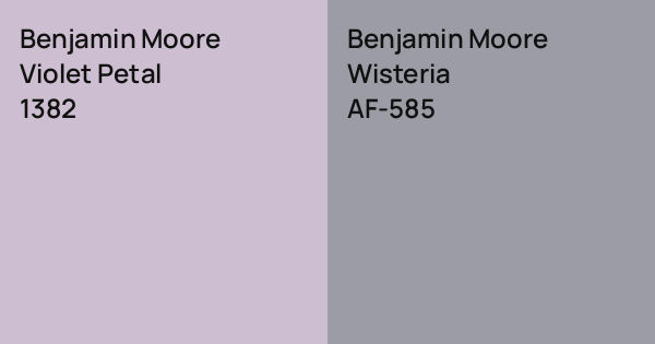 Benjamin Moore Violet Petal vs. Benjamin Moore Wisteria comparison