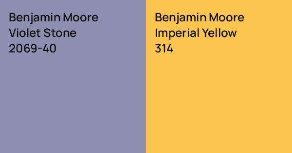 Benjamin Moore Violet Stone vs. Benjamin Moore Imperial Yellow comparison