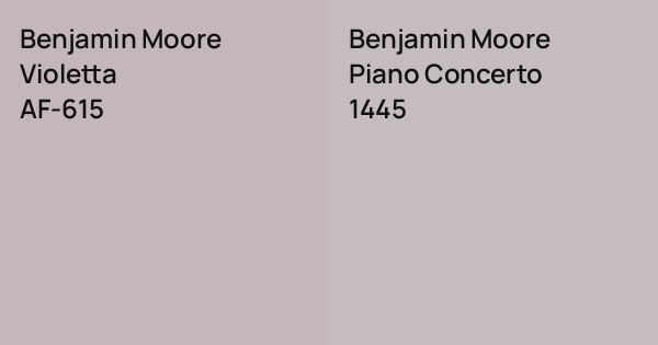 Benjamin Moore Violetta vs. Benjamin Moore Piano Concerto comparison