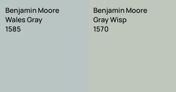Benjamin Moore Wales Gray vs. Benjamin Moore Gray Wisp comparison