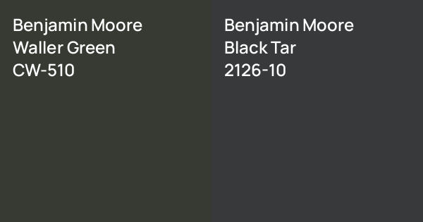 Benjamin Moore Waller Green vs. Benjamin Moore Black Tar comparison