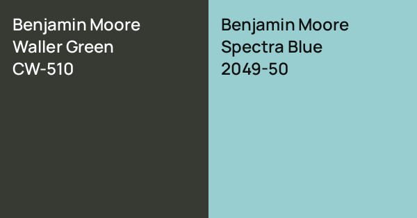 Benjamin Moore Waller Green vs. Benjamin Moore Spectra Blue comparison