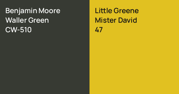Benjamin Moore Waller Green vs. Little Greene Mister David comparison
