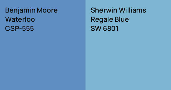Benjamin Moore Waterloo vs. Sherwin Williams Regale Blue comparison