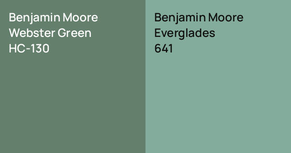 Benjamin Moore Webster Green vs. Benjamin Moore Everglades comparison