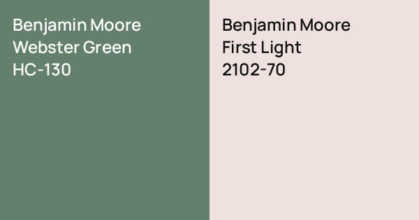 Benjamin Moore Webster Green vs. Benjamin Moore First Light comparison