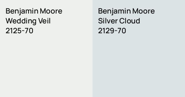 Benjamin Moore Wedding Veil vs. Benjamin Moore Silver Cloud comparison