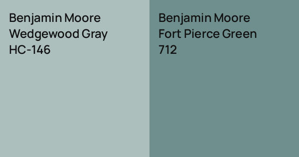 Benjamin Moore Wedgewood Gray vs. Benjamin Moore Fort Pierce Green ...