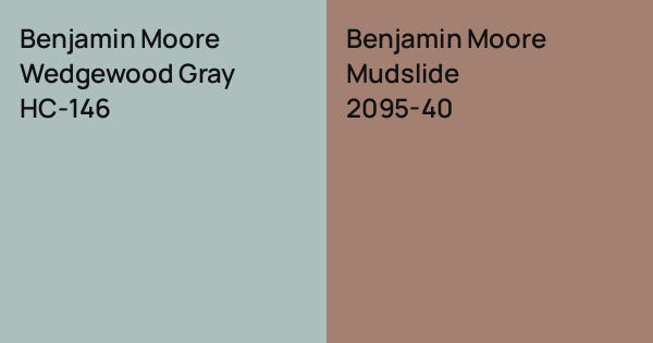 Benjamin Moore Wedgewood Gray vs. Benjamin Moore Mudslide comparison