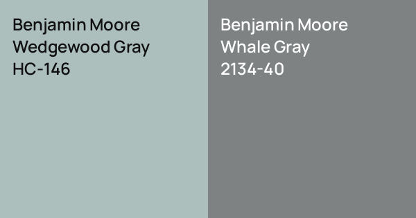 Benjamin Moore Wedgewood Gray vs. Benjamin Moore Whale Gray comparison
