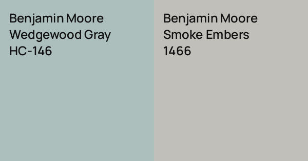 Benjamin Moore Wedgewood Gray vs. Benjamin Moore Smoke Embers comparison