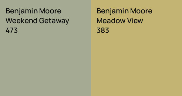 Benjamin Moore Weekend Getaway vs. Benjamin Moore Meadow View comparison