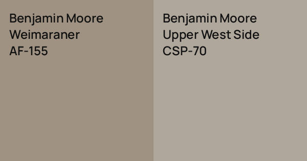 Benjamin Moore Weimaraner vs. Benjamin Moore Upper West Side comparison