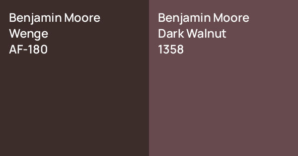 Benjamin Moore Wenge vs. Benjamin Moore Dark Walnut comparison