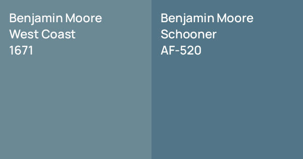 Benjamin Moore West Coast vs. Benjamin Moore Schooner comparison