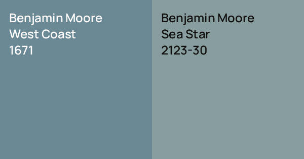 Benjamin Moore West Coast vs. Benjamin Moore Sea Star comparison