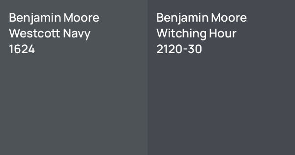 Benjamin Moore Westcott Navy vs. Benjamin Moore Witching Hour comparison