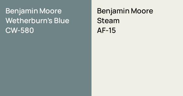 Benjamin Moore Wetherburn's Blue vs. Benjamin Moore Steam comparison