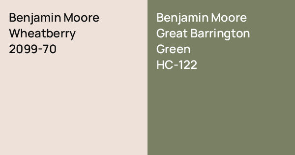 Benjamin Moore Wheatberry vs. Benjamin Moore Great Barrington Green ...