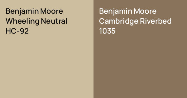 Benjamin Moore Wheeling Neutral vs. Benjamin Moore Cambridge Riverbed ...