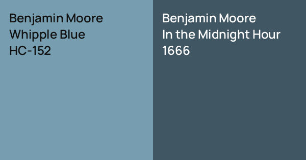 Benjamin Moore Whipple Blue vs. Benjamin Moore In the Midnight Hour ...