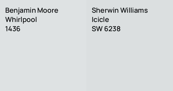 Benjamin Moore Whirlpool vs. Sherwin Williams Icicle comparison