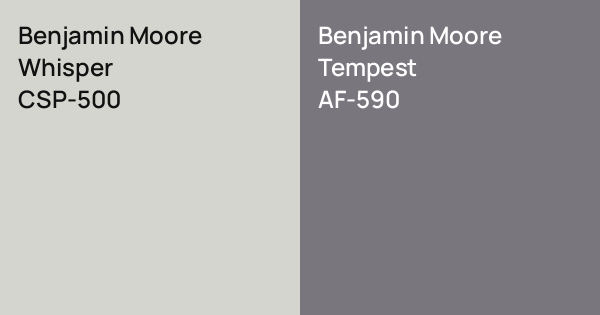 Benjamin Moore Whisper vs. Benjamin Moore Tempest comparison