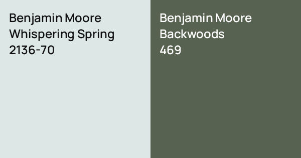 Benjamin Moore Whispering Spring vs. Benjamin Moore Backwoods comparison