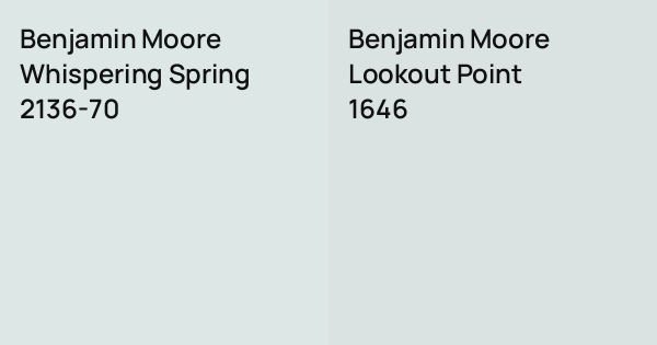 Benjamin Moore Whispering Spring vs. Benjamin Moore Lookout Point ...
