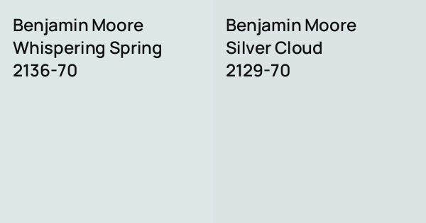Benjamin Moore Whispering Spring vs. Benjamin Moore Silver Cloud comparison