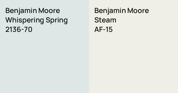 Benjamin Moore Whispering Spring vs. Benjamin Moore Steam comparison