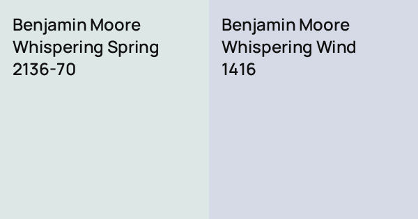 Benjamin Moore Whispering Spring vs. Benjamin Moore Whispering Wind ...