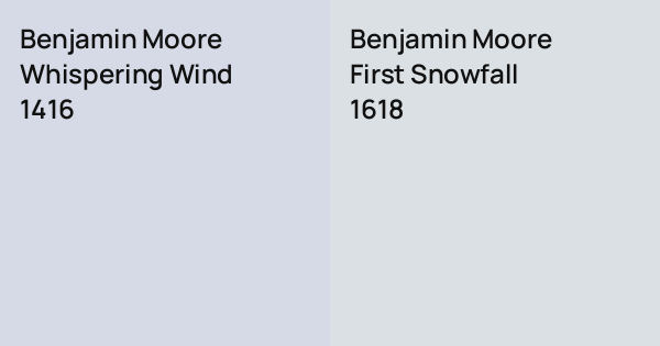 Benjamin Moore Whispering Wind vs. Benjamin Moore First Snowfall comparison