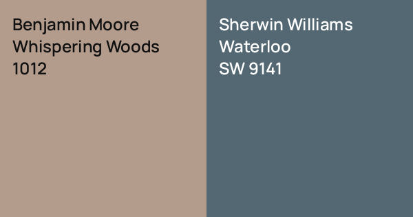 Benjamin Moore Whispering Woods vs. Sherwin Williams Waterloo comparison