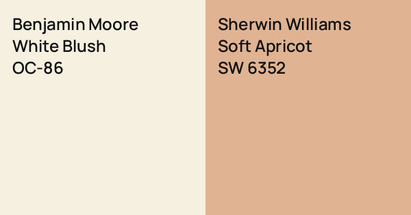 Benjamin Moore White Blush vs. Sherwin Williams Soft Apricot comparison