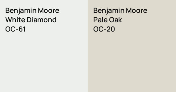 Benjamin Moore White Diamond vs. Benjamin Moore Pale Oak comparison