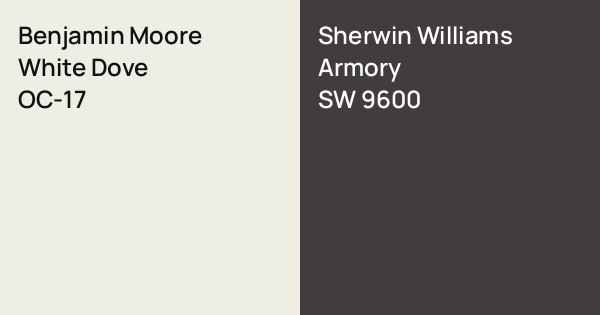 Benjamin Moore White Dove vs. Sherwin Williams Armory comparison