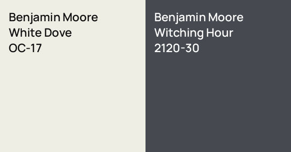 Benjamin Moore White Dove vs. Benjamin Moore Witching Hour comparison