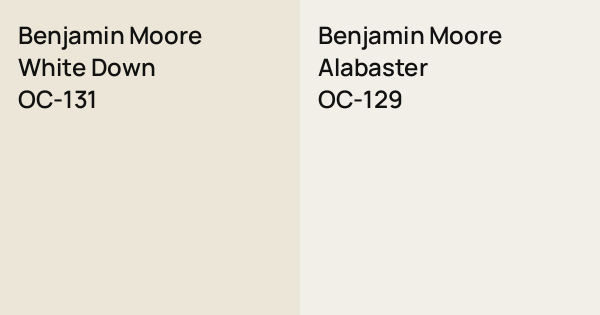 Benjamin Moore White Down vs. Benjamin Moore Alabaster comparison