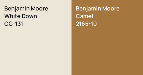 Benjamin Moore White Down vs. Benjamin Moore Camel comparison