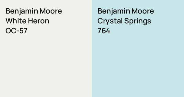 Benjamin Moore White Heron vs. Benjamin Moore Crystal Springs comparison