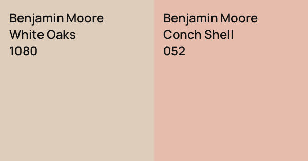 Benjamin Moore White Oaks vs. Benjamin Moore Conch Shell comparison