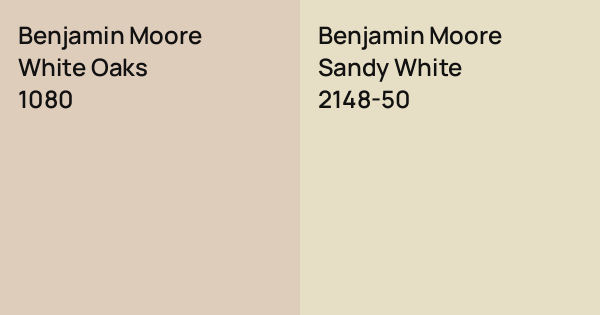 Benjamin Moore White Oaks vs. Benjamin Moore Sandy White comparison