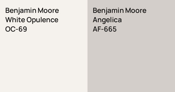 Benjamin Moore White Opulence vs. Benjamin Moore Angelica comparison