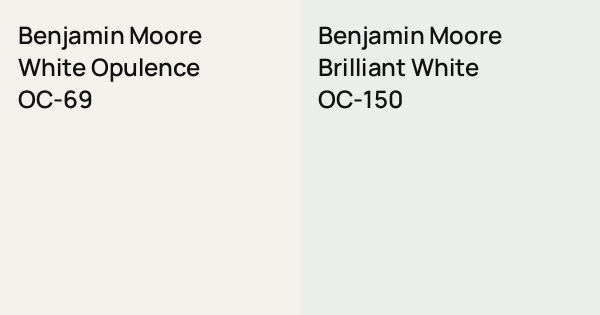 Benjamin Moore White Opulence vs. Benjamin Moore Brilliant White comparison